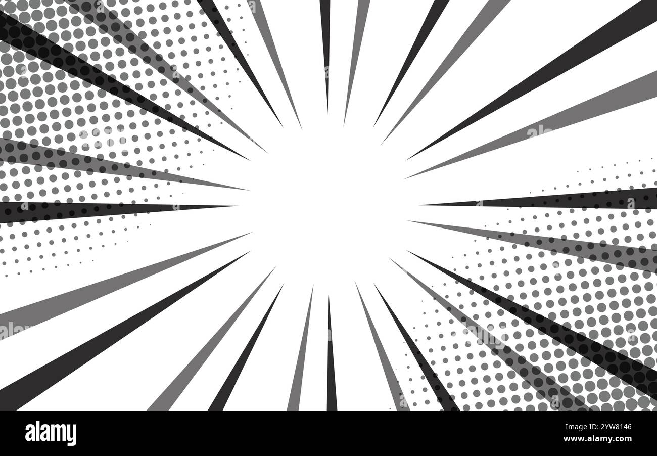 Cartoon halftone line. Comic lines. Concentrated frames. Superhero hero ...