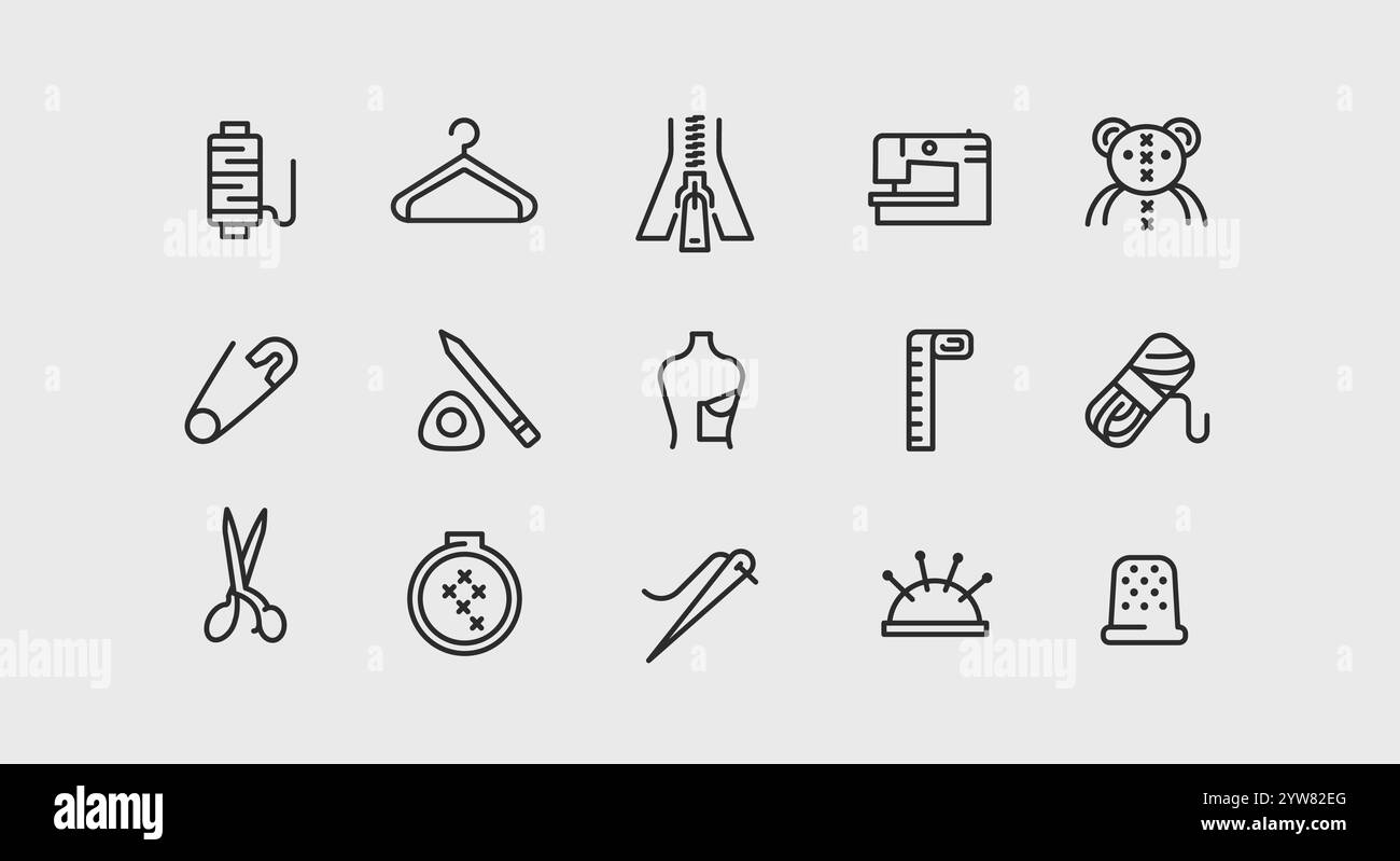 Sewing Icons Set Stock Vector Image & Art - Alamy