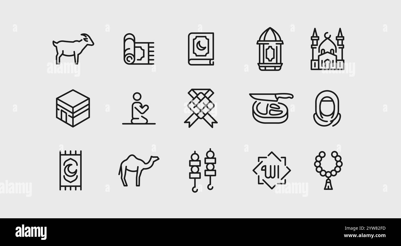Ramadan Icons Set Stock Vector Image & Art - Alamy