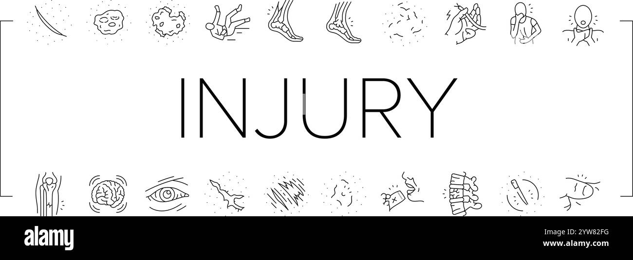 household injury accident human icons set vector Stock Vector Image ...