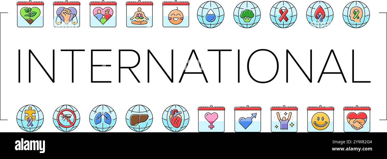 international day holidays icons set vector Stock Vector Image & Art ...