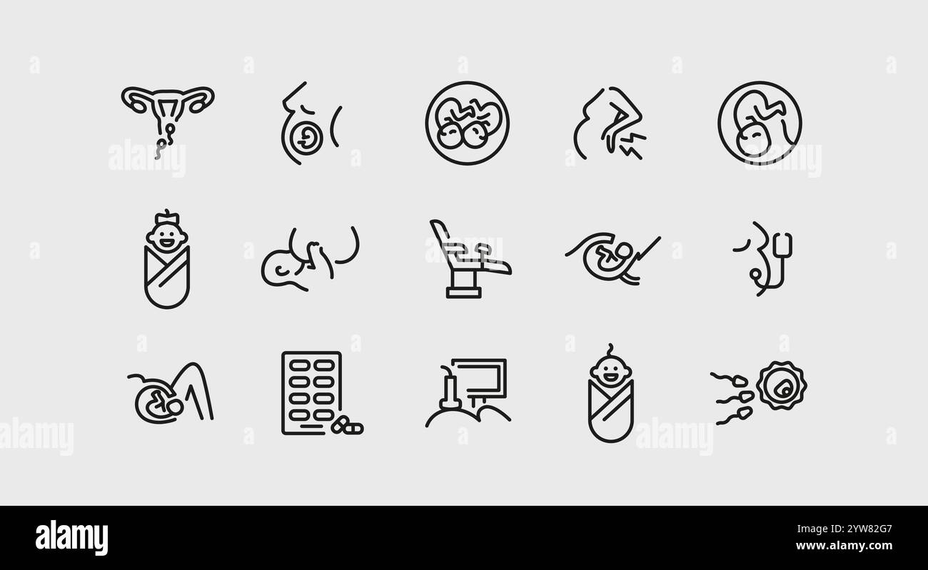 Pregnancy Icons Set Stock Vector Image & Art - Alamy