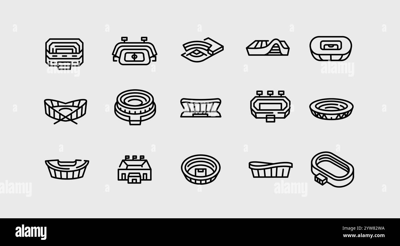 Stadium Icons Set Stock Vector Image & Art - Alamy