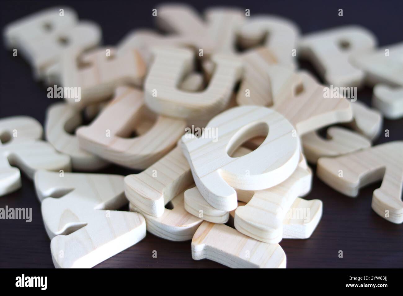 Randomly arranged wooden word blocks Stock Photo - Alamy