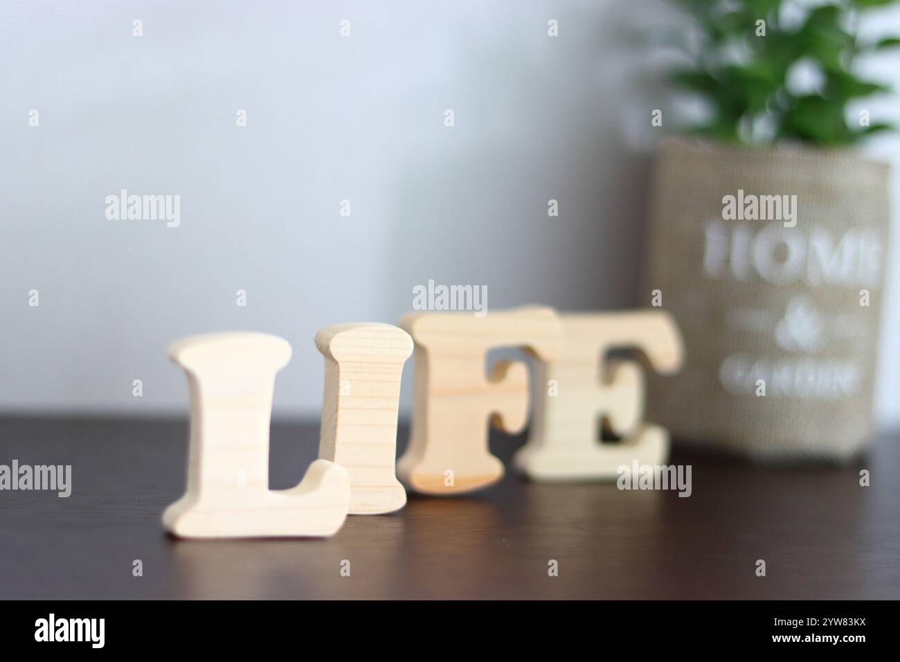 Wooden word blocks representing the letters LIFE Stock Photo - Alamy