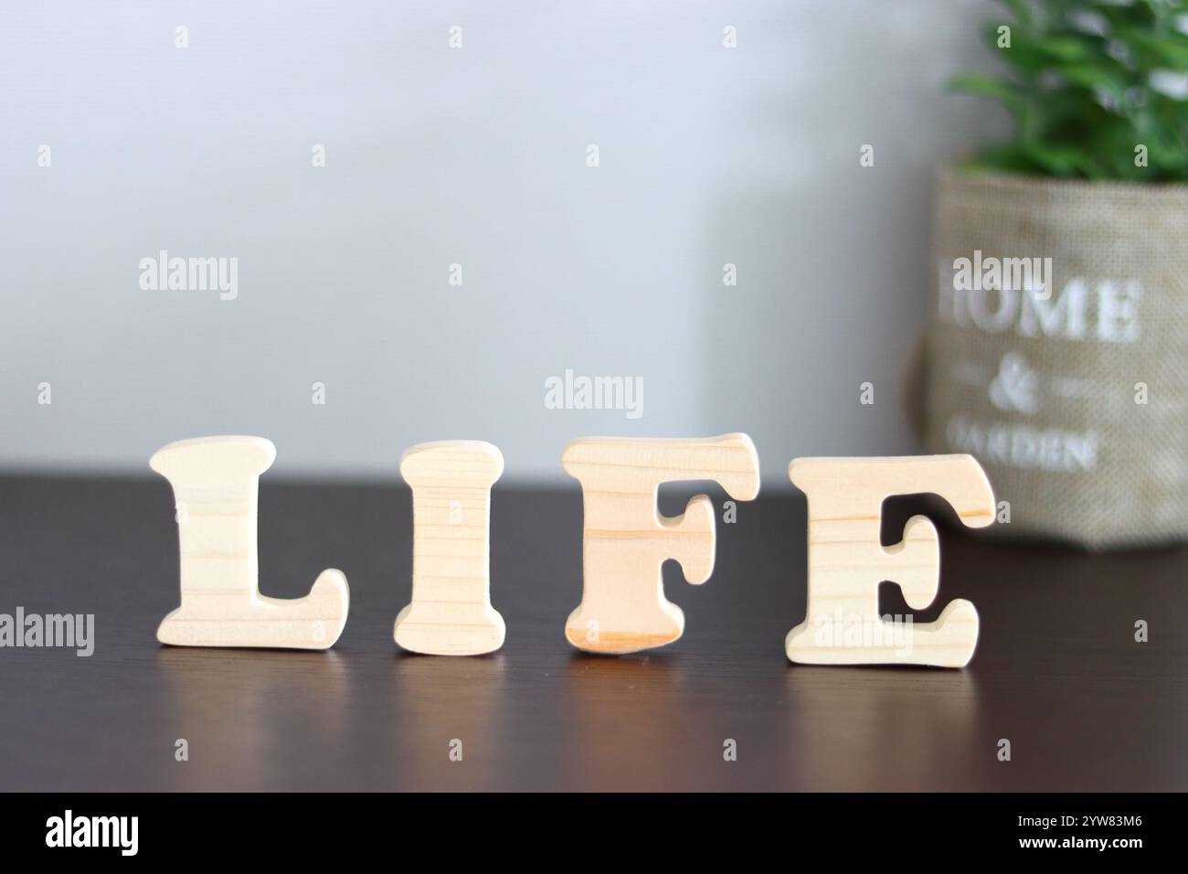 Wooden word blocks representing the letters LIFE Stock Photo - Alamy
