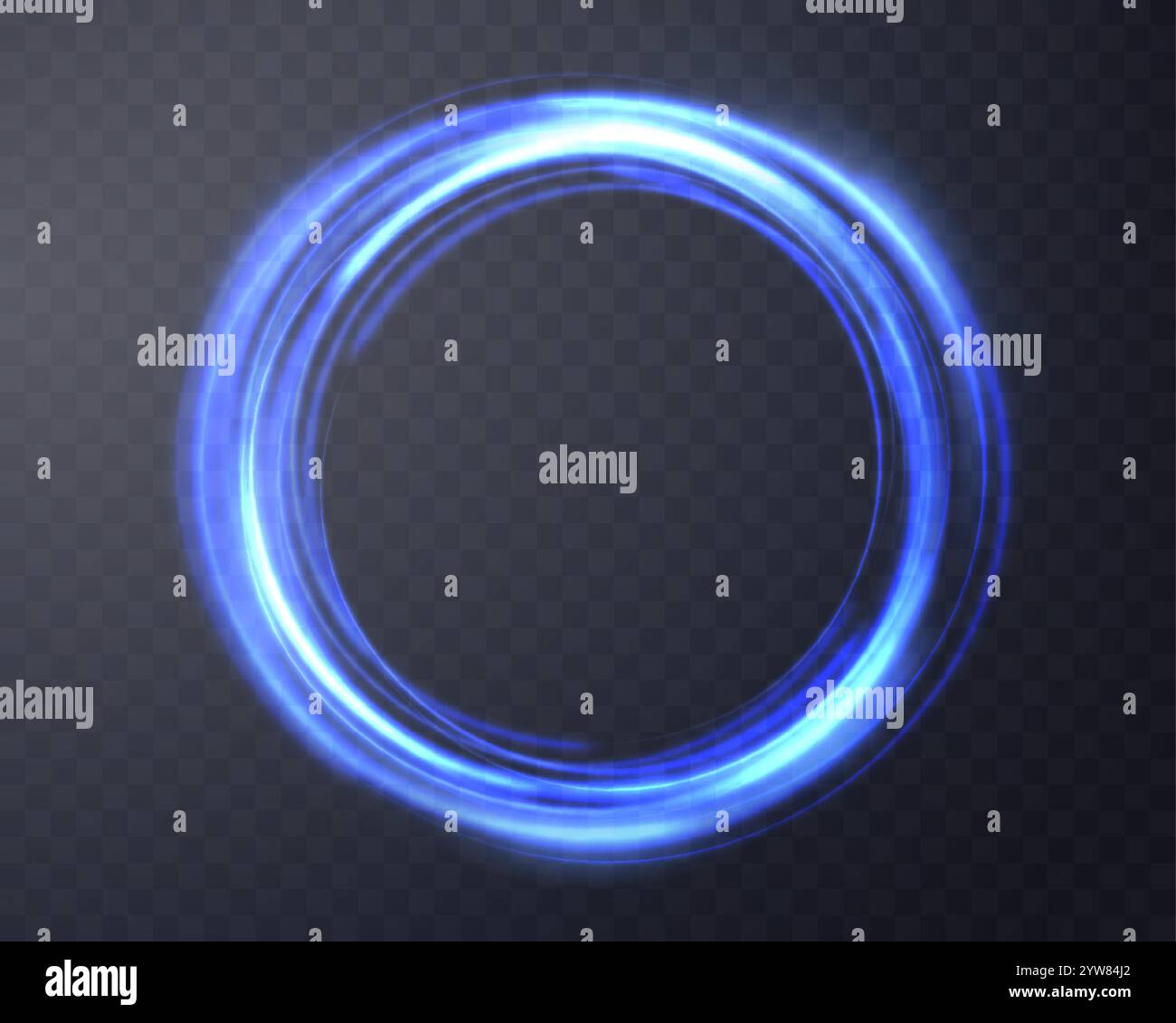 Blue magic ring with glowing. Neon realistic energy flare halo ring ...
