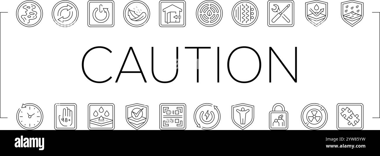 product caution label warning icons set vector Stock Vector Image & Art ...