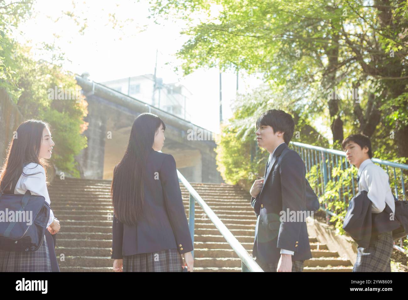 High school students on their way to school Stock Photo - Alamy