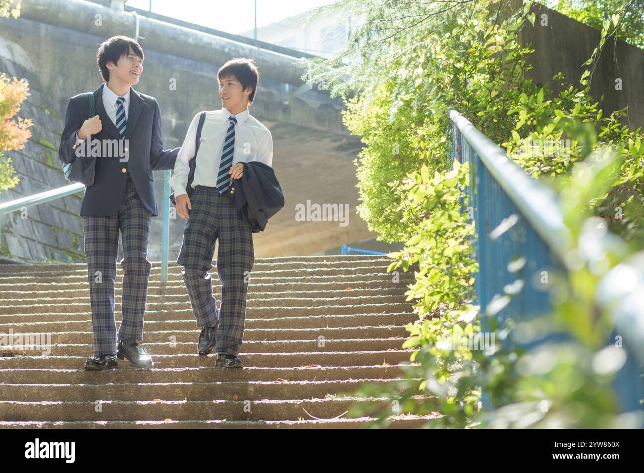 High school boys on their way to school Stock Photo - Alamy