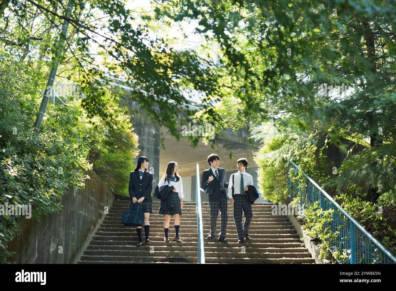 High school students on their way to school Stock Photo - Alamy