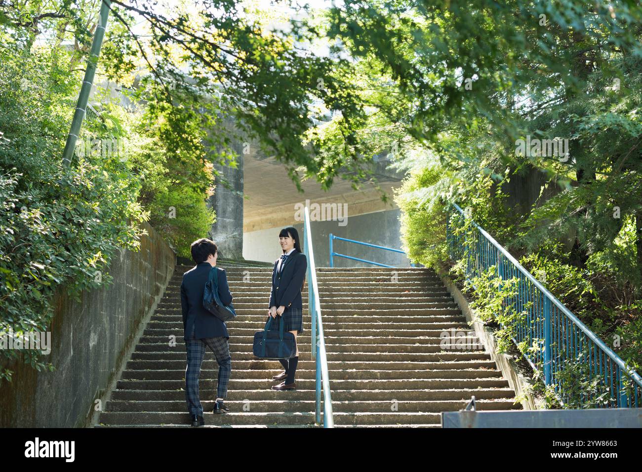 High school students on their way to school Stock Photo - Alamy