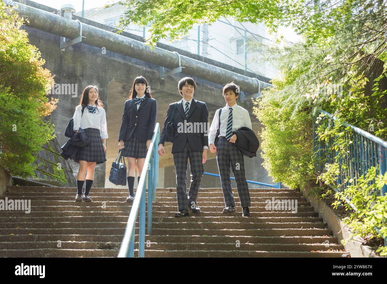 High school students on their way to school Stock Photo - Alamy