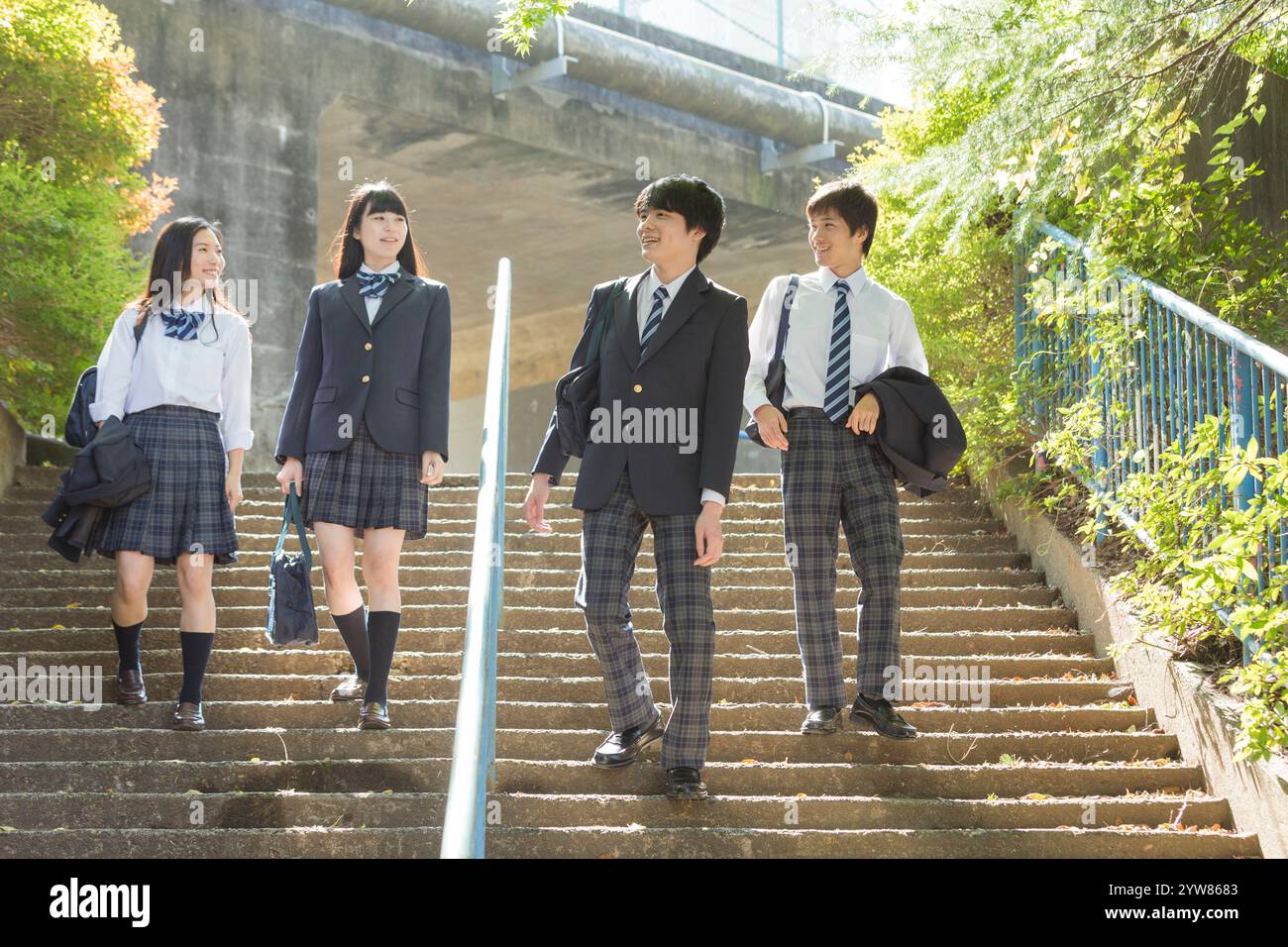 High school students on their way to school Stock Photo - Alamy