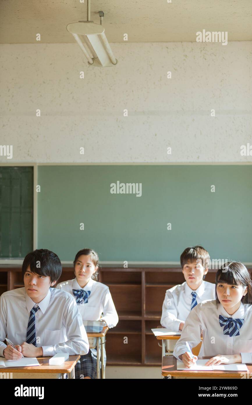 High school students studying in classroom Stock Photo - Alamy