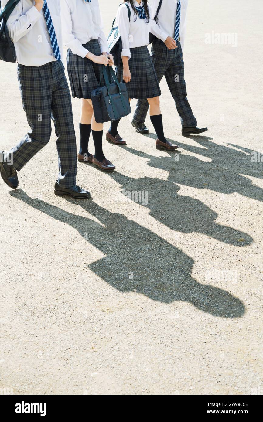 High school students on their way to school Stock Photo - Alamy