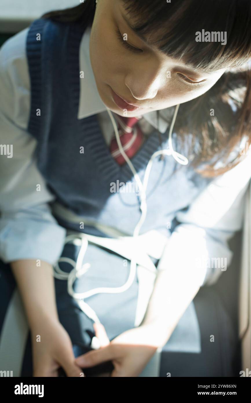 High school girls Going to school by train Stock Photo - Alamy