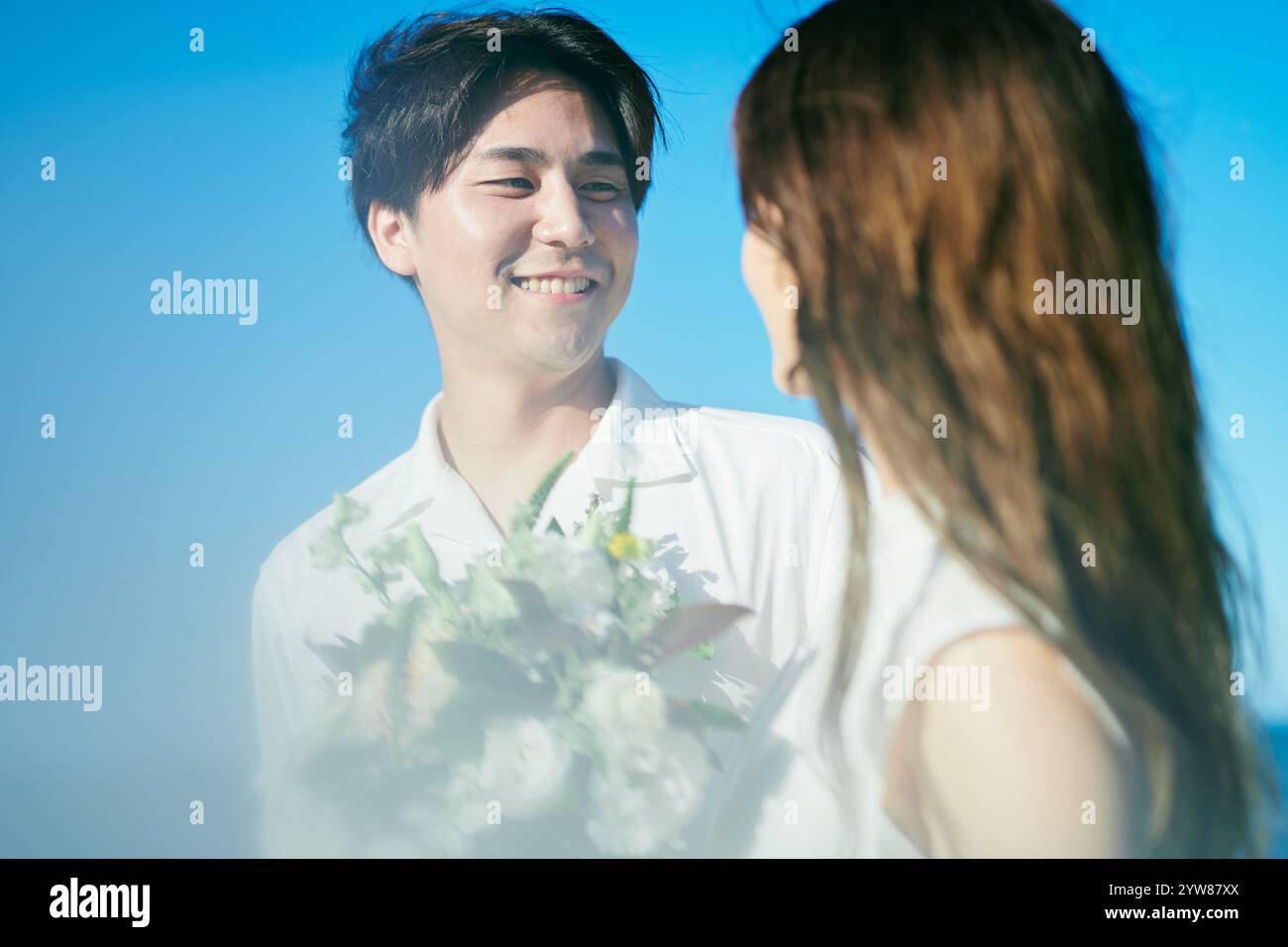 Wedding Couple Staring at Each Other Stock Photo - Alamy