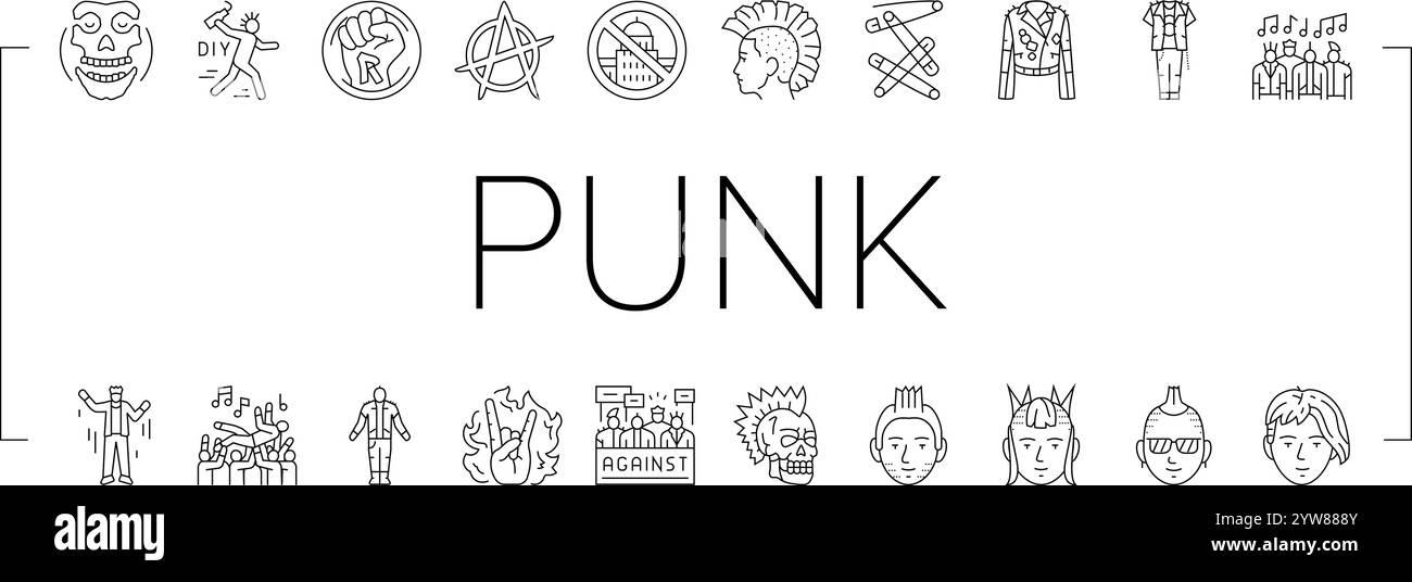 Retro punk halftone collage Black and White Stock Photos & Images - Alamy