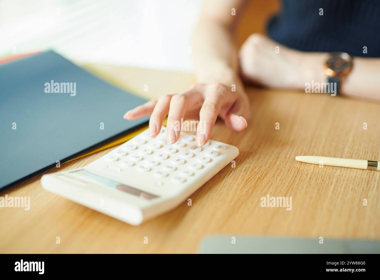 Business Woman OL Calculate Stock Photo - Alamy