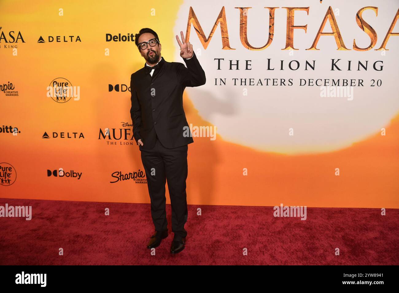 Lin-Manuel Miranda arrives at the premiere of "Mufasa: The Lion King ...