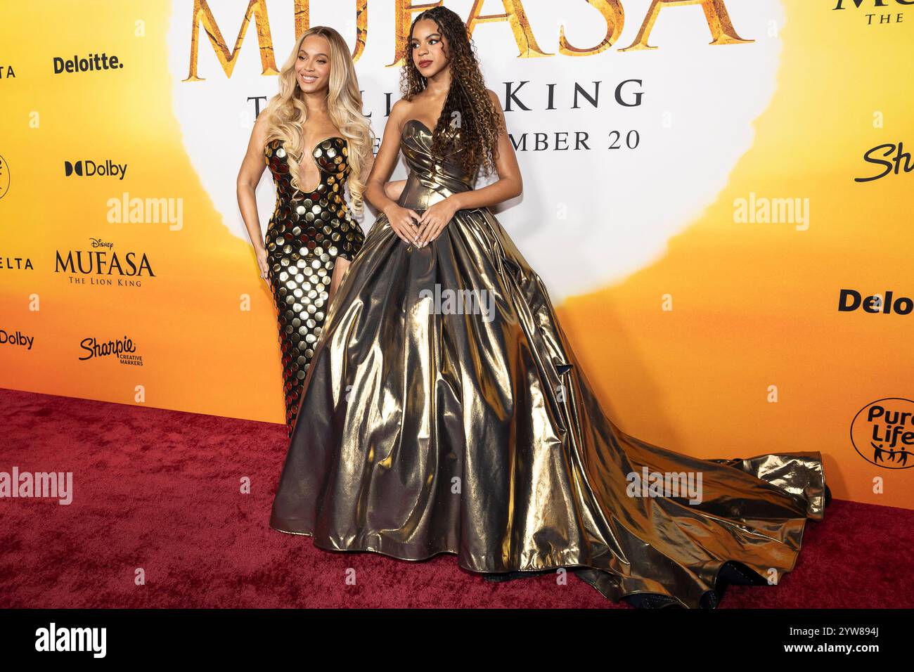 Hollywood, USA. 09th Dec, 2024. Beyoncé and Blue Ivy Carter attend the arrivals of the World ...