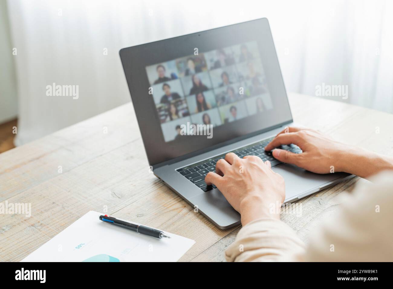 Man working remotely Stock Photo - Alamy