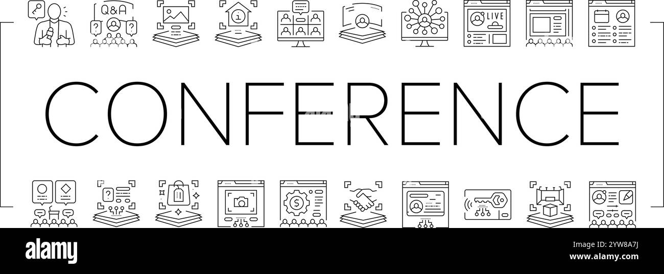 Virtual event conference convention Cut Out Stock Images & Pictures - Alamy