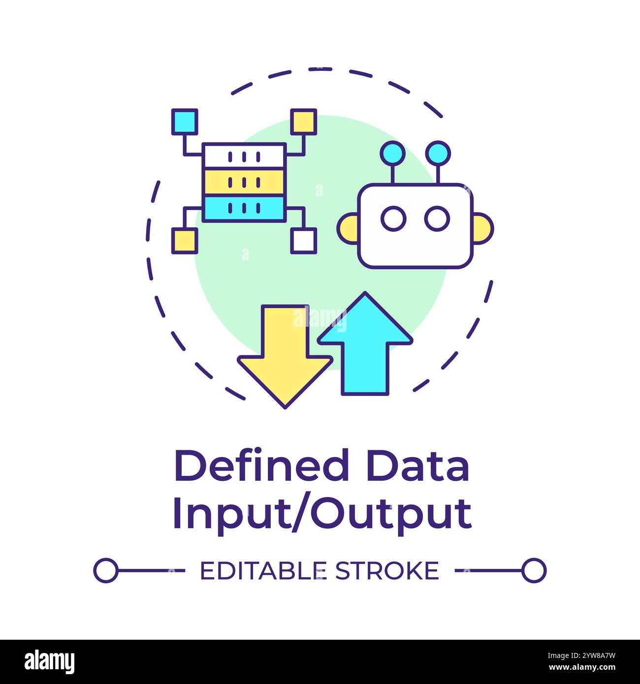 Defined data input and output multi color concept icon Stock Vector ... Defined data input and output multi color concept icon Stock Vector ...