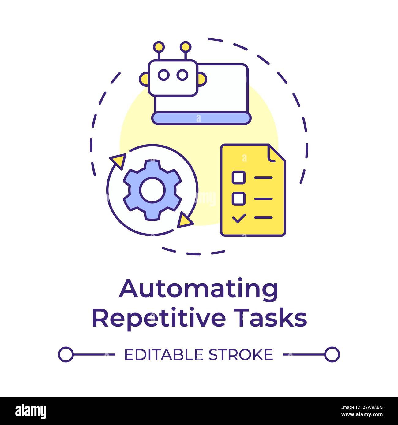 Automating repetitive tasks multi color concept icon Stock Vector Image & Art - Alamy