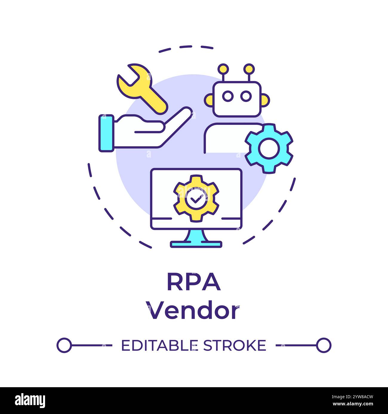 RPA vendor multi color concept icon Stock Vector Image & Art - Alamy