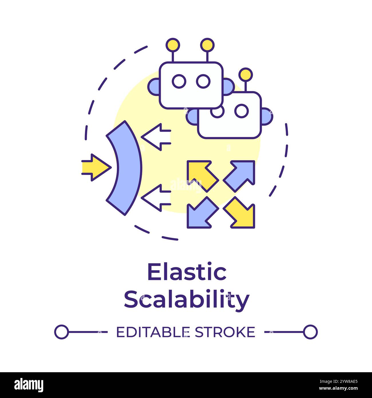 Elastic scalability multi color concept icon Stock Vector Image & Art ...