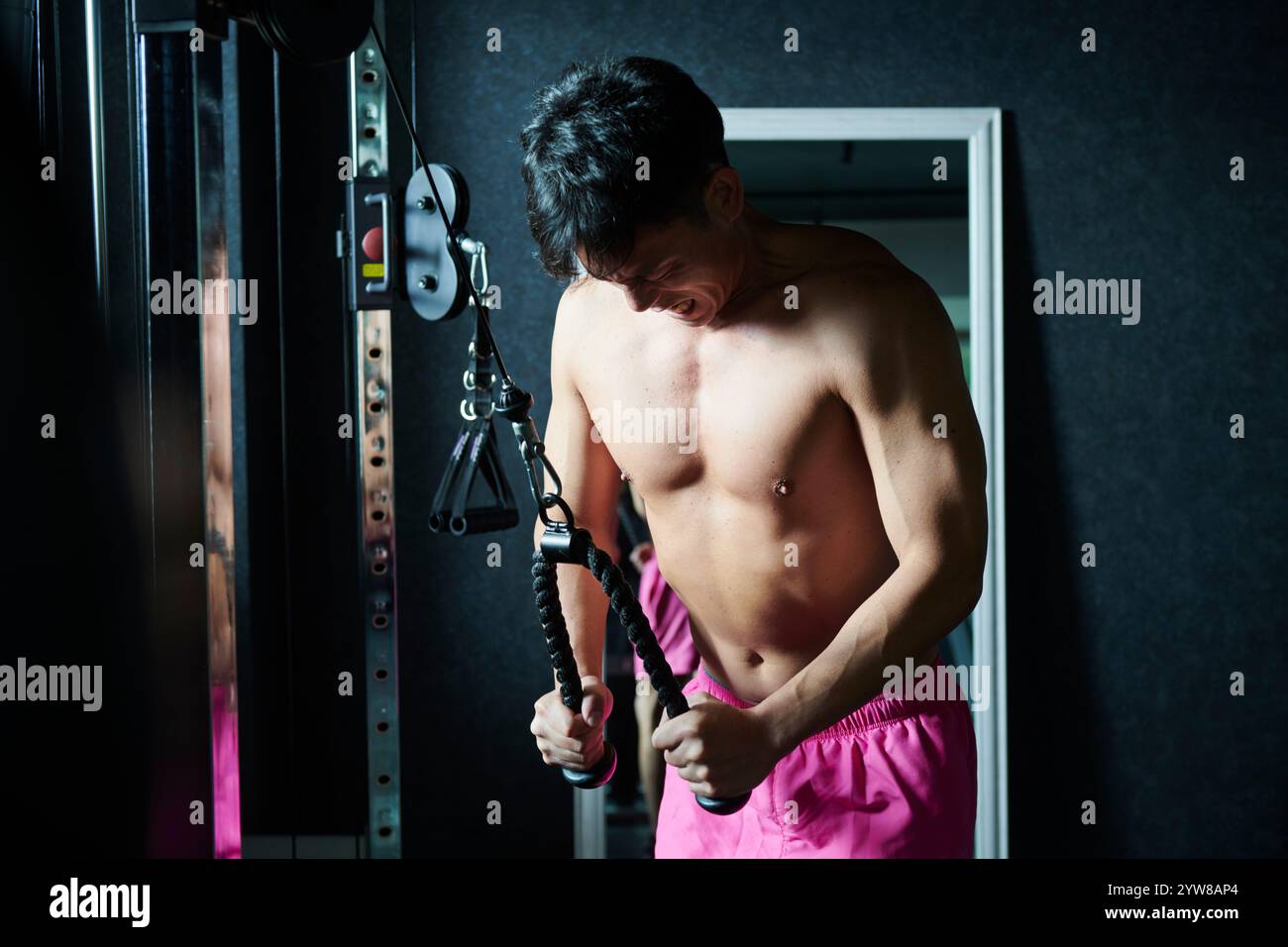 Workout Gym training Men Stock Photo - Alamy