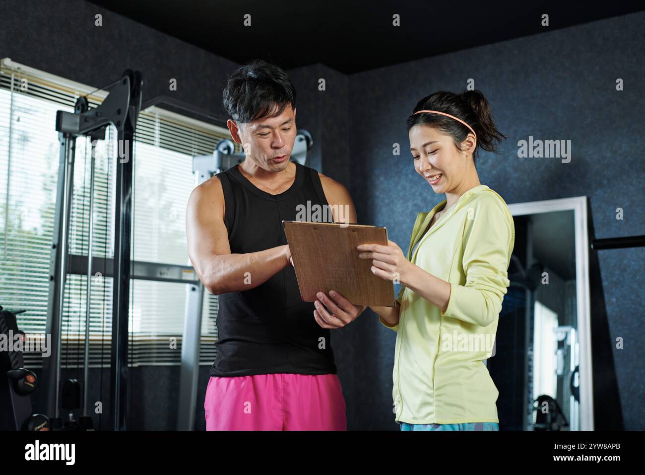 Workout Young Two Trainer Stock Photo - Alamy
