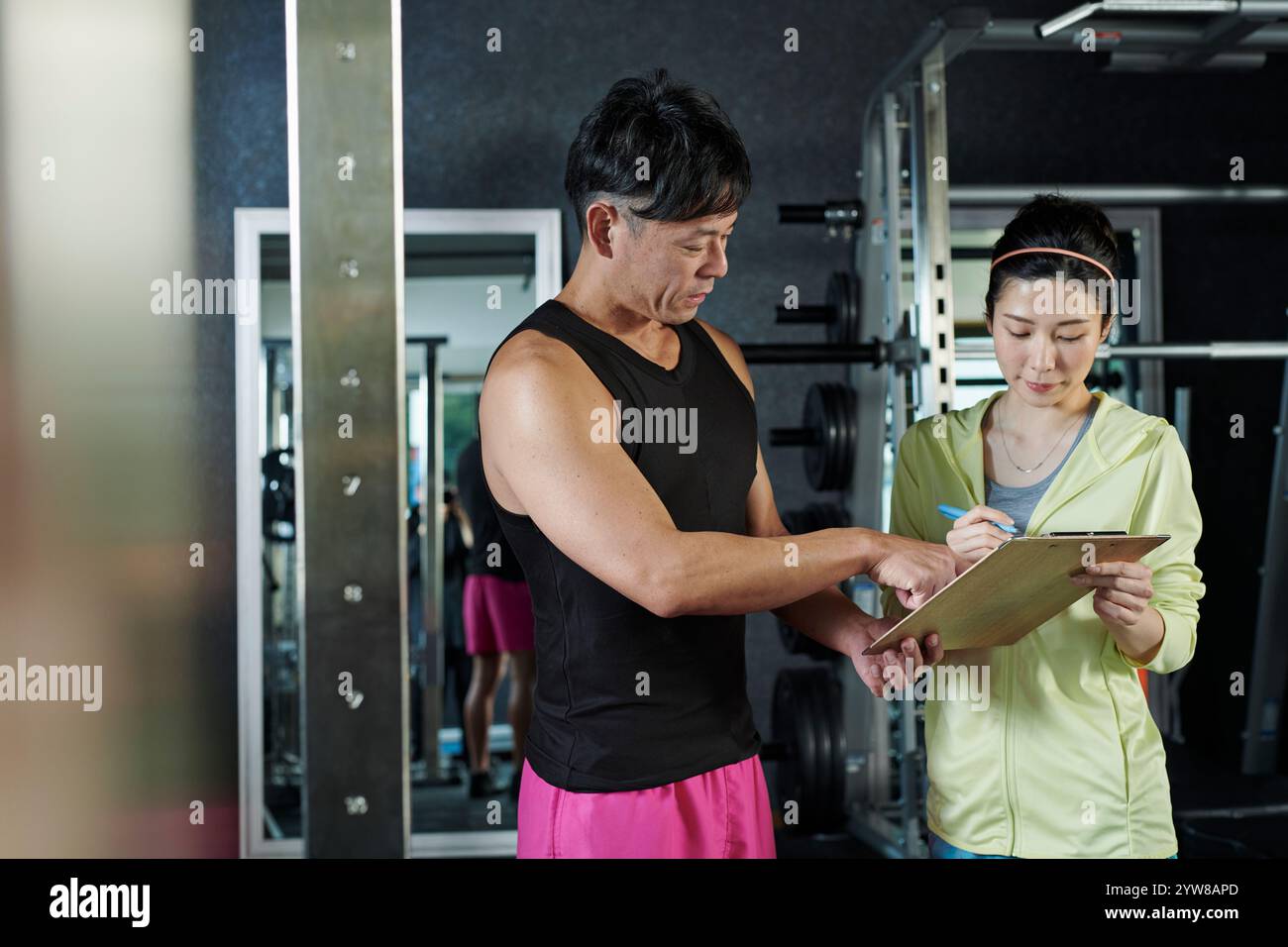 Workout Young Two Trainer Stock Photo - Alamy