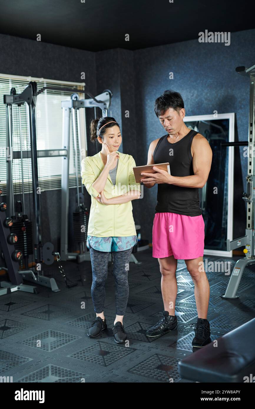 Workout Young Two Trainer Stock Photo - Alamy