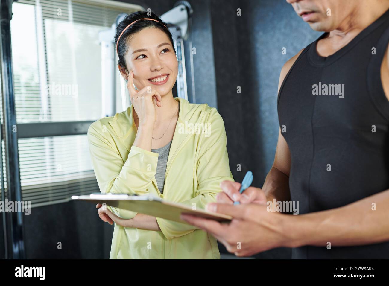Workout Young Two Trainer Stock Photo - Alamy