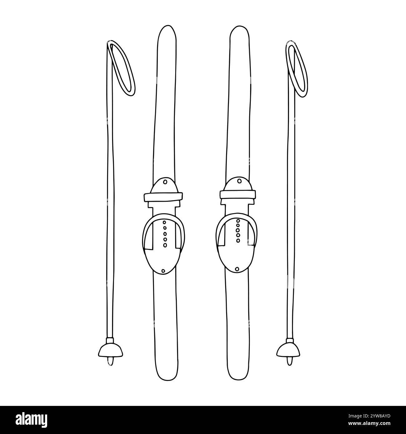 Ski and ski pole vector sketch Stock Vector Image & Art - Alamy