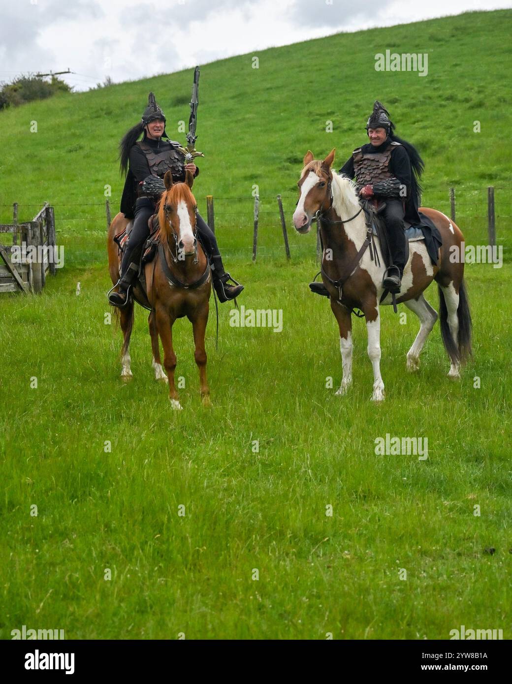 Actors ride horses ahead of the New Zealand Premiere of "The Lord of ...