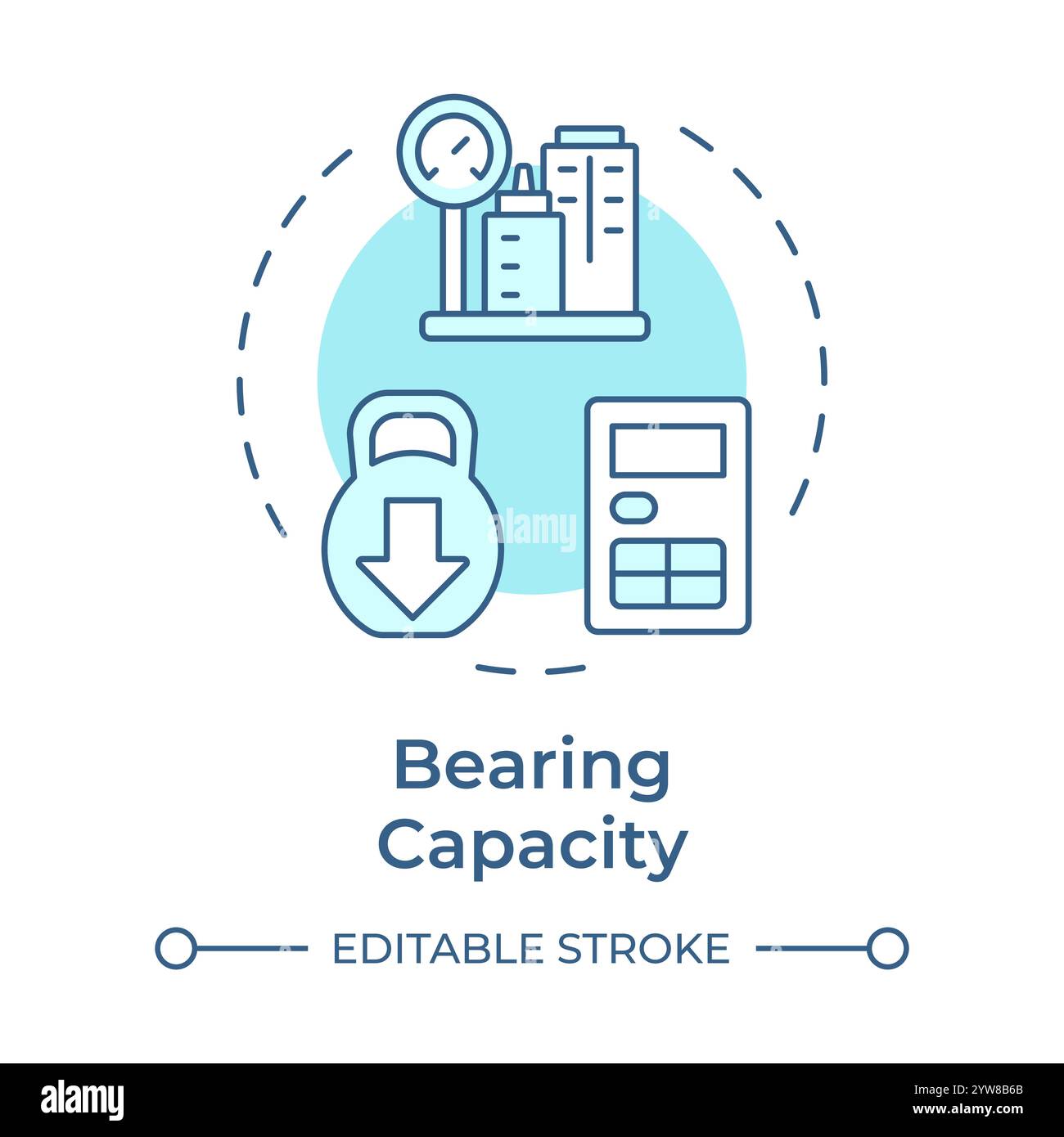 Bearing capacity examination soft blue concept icon Stock Vector Image ...