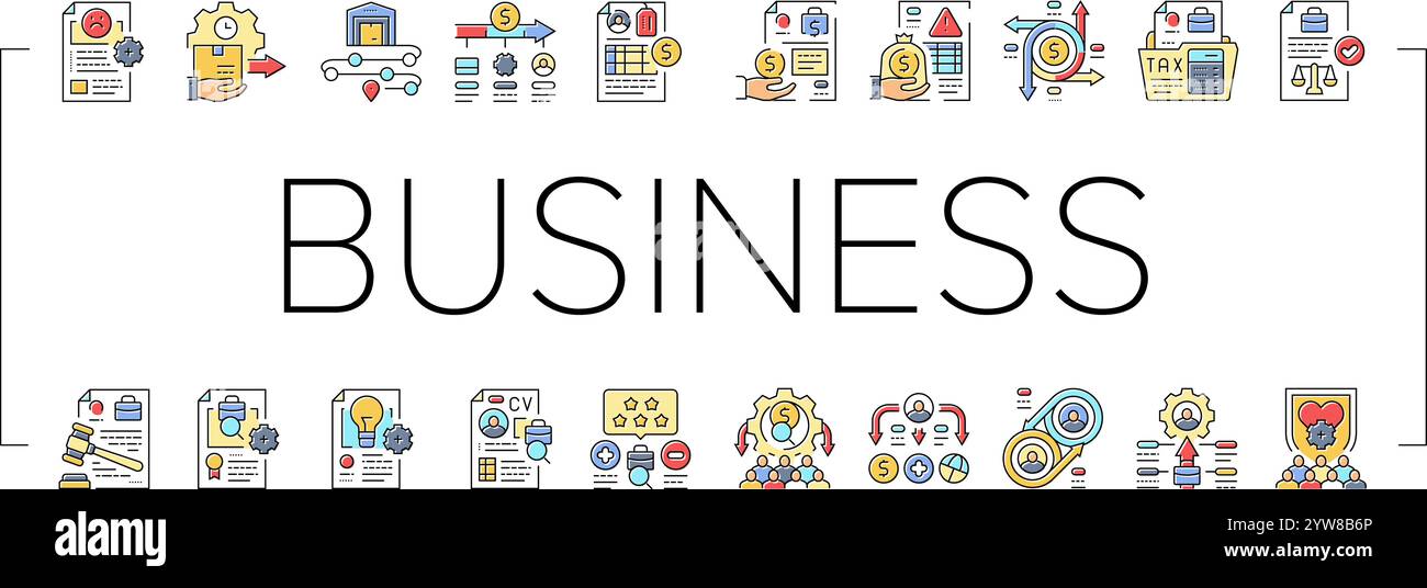 business process automation icons set vector Stock Vector Image & Art ...