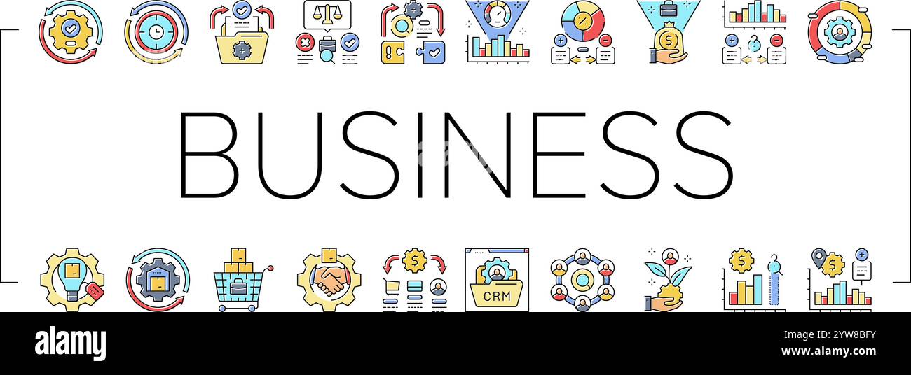 business process efficiency icons set vector Stock Vector Image & Art ...