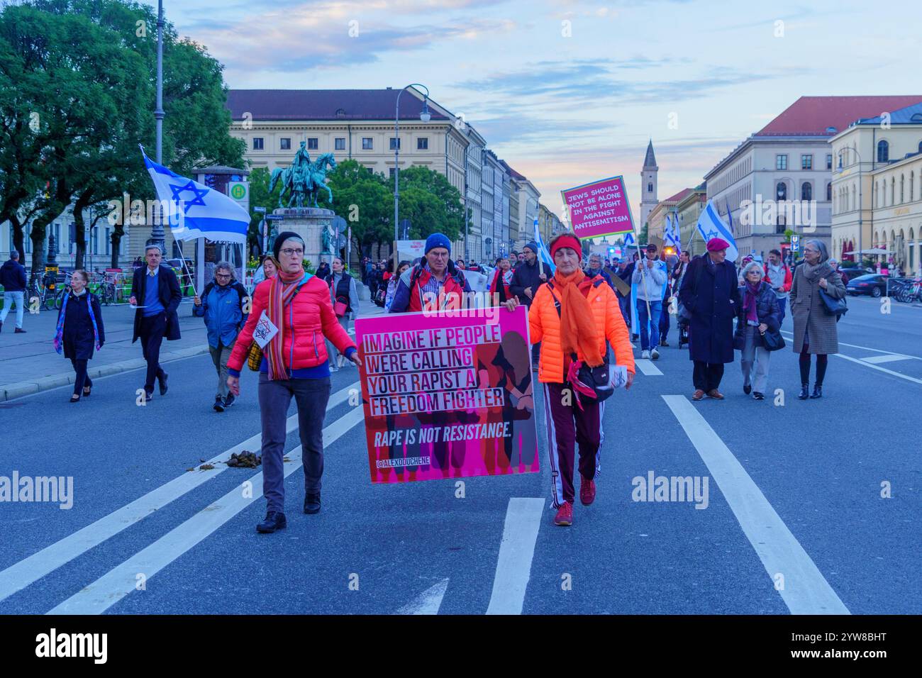 Munich, Germany - October 06, 2024: Rally of Pro-Israel protesters, in ...