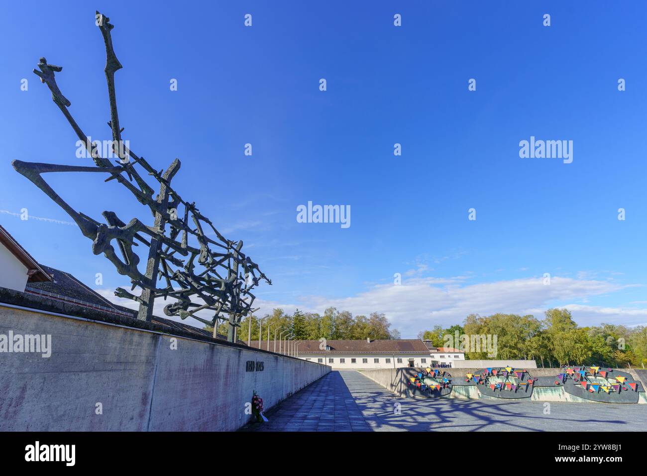 Dachau, Germany - October 07, 2024: View of memorial monuments in the ...