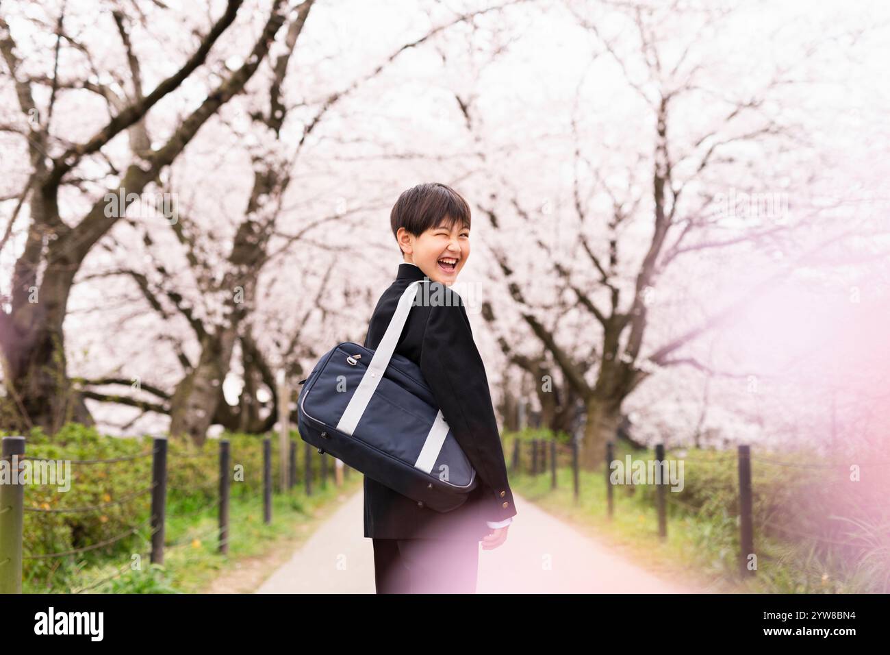 Junior high school students Spring Stock Photo - Alamy