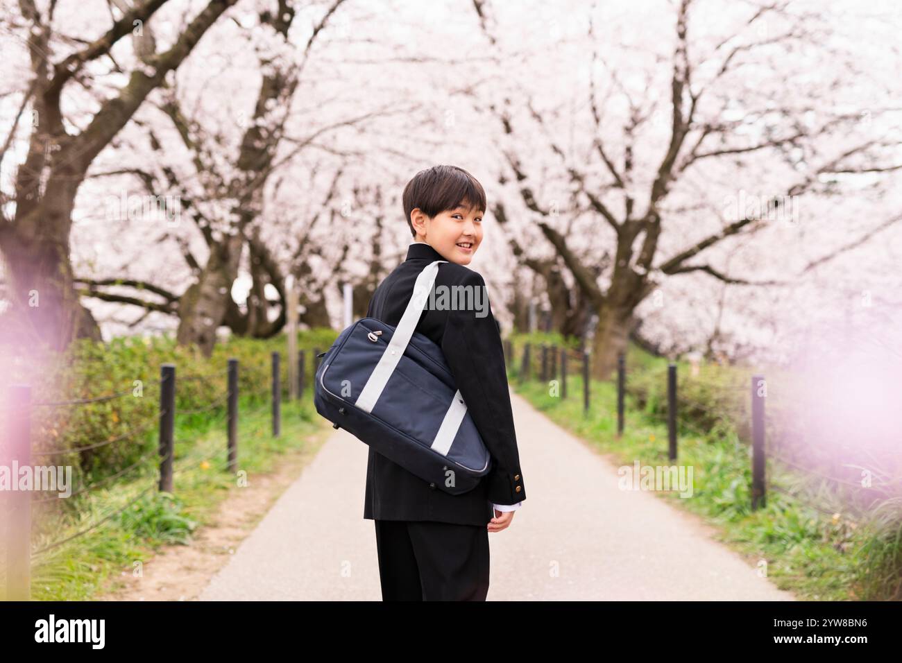 Junior high school students Spring Stock Photo - Alamy