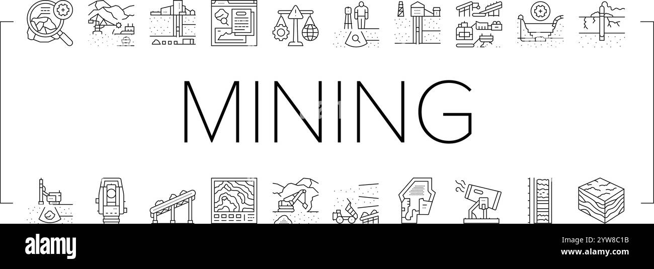 mining engineer geology icons set vector Stock Vector Image & Art - Alamy