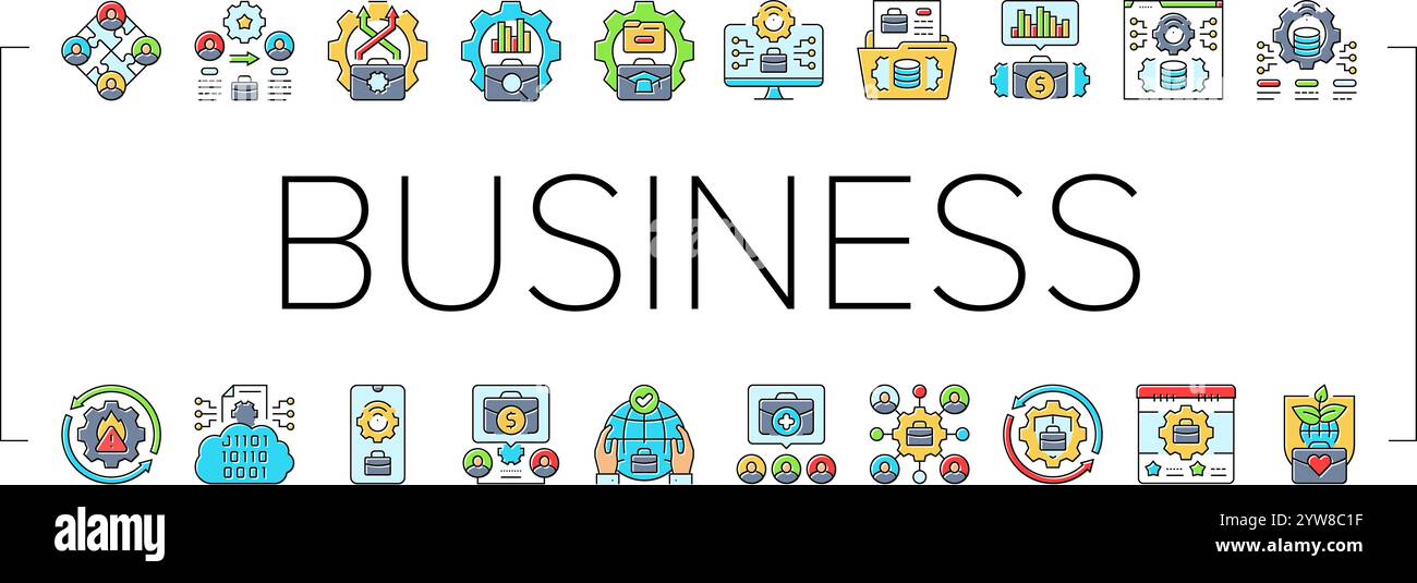 business process optimization icons set vector Stock Vector Image & Art ...