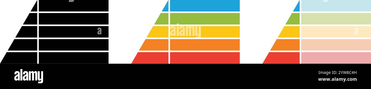 Levels of triangular pyramid. Half triangle pyramid chart. Maslow layer ...
