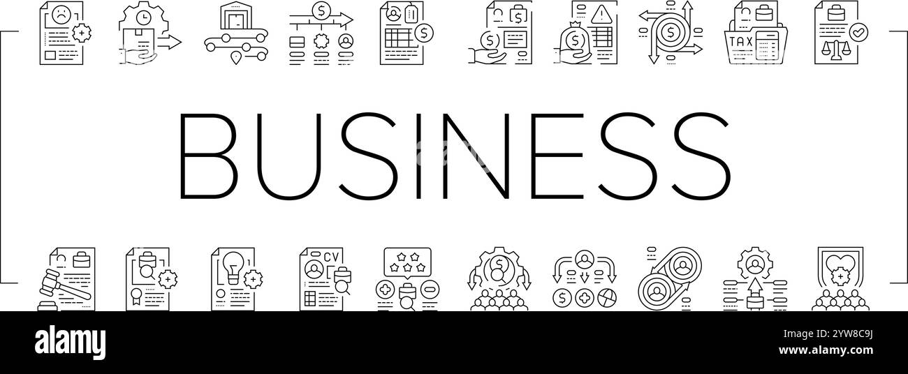 business process automation icons set vector Stock Vector Image & Art ...